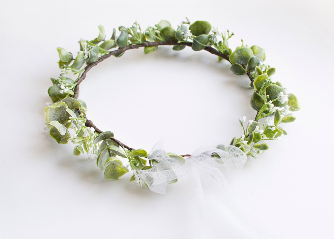 Greenery Floral Crown Greenery Wedding Crown Greenery Hair | Etsy
