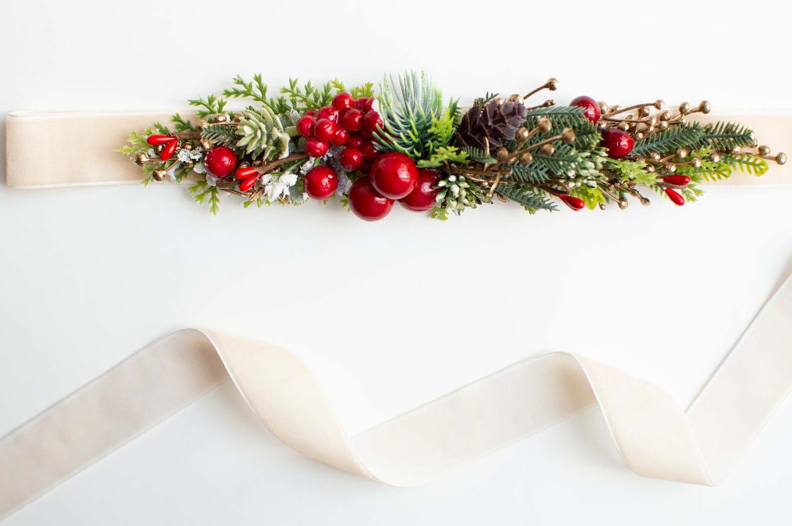 Winter Flower Belt Flower Belt Flower Sash Forest Belt | Etsy