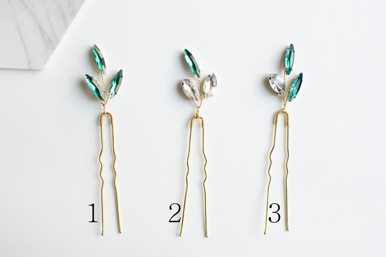 Crystal Hair Pin Crystal Hairpiece Crystal Pin Emerald Crystal - Etsy