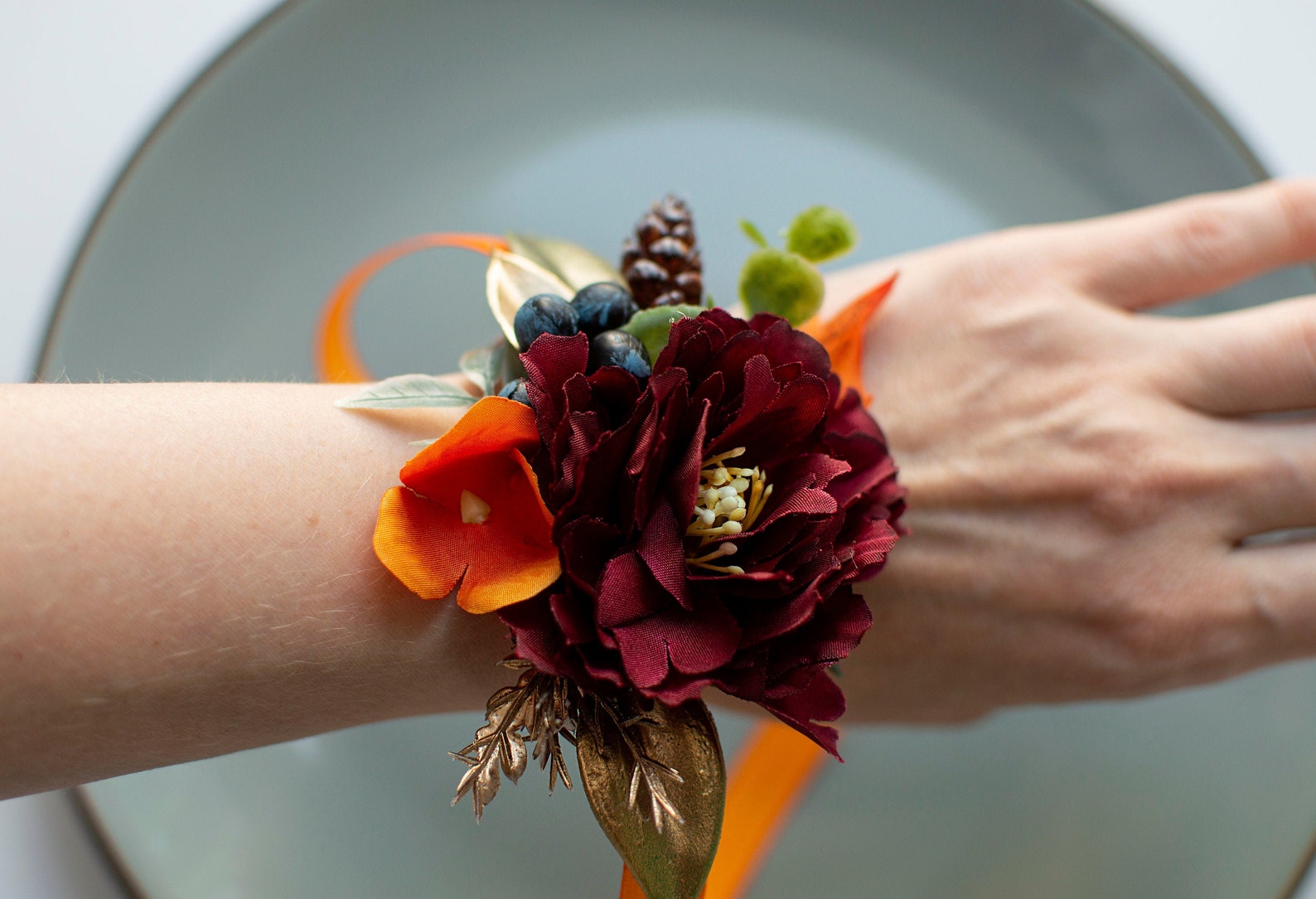 Burnt Orange Corsage Fall Corsage Rust Wrist Corsage Burgundy - Etsy