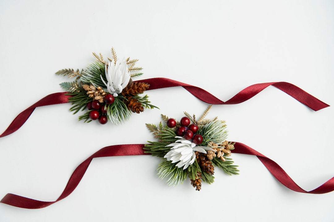 Winter Wrist Corsage Winter Wedding Accessories Winter Bridal Corsage ...