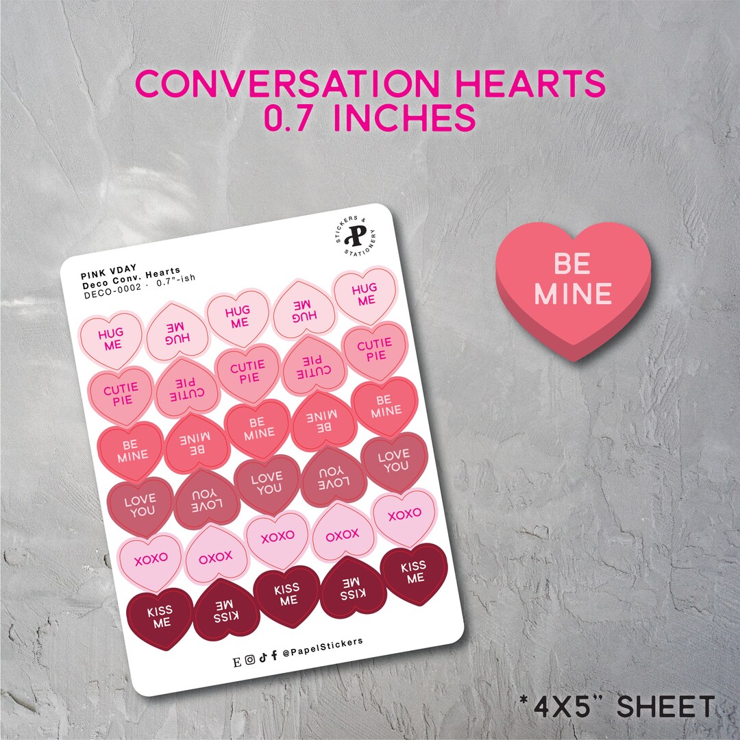 Conversation Hearts 0.7 Pink Vday DECO-0002 VALENTINE'S DAY Planner ...