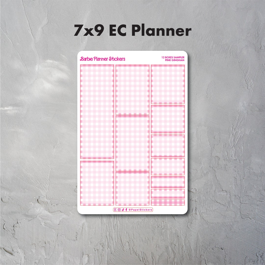 12 Memo/checklist Boxes Sampler BARBIE PLANNER STICKERS Pink Gingham - Etsy