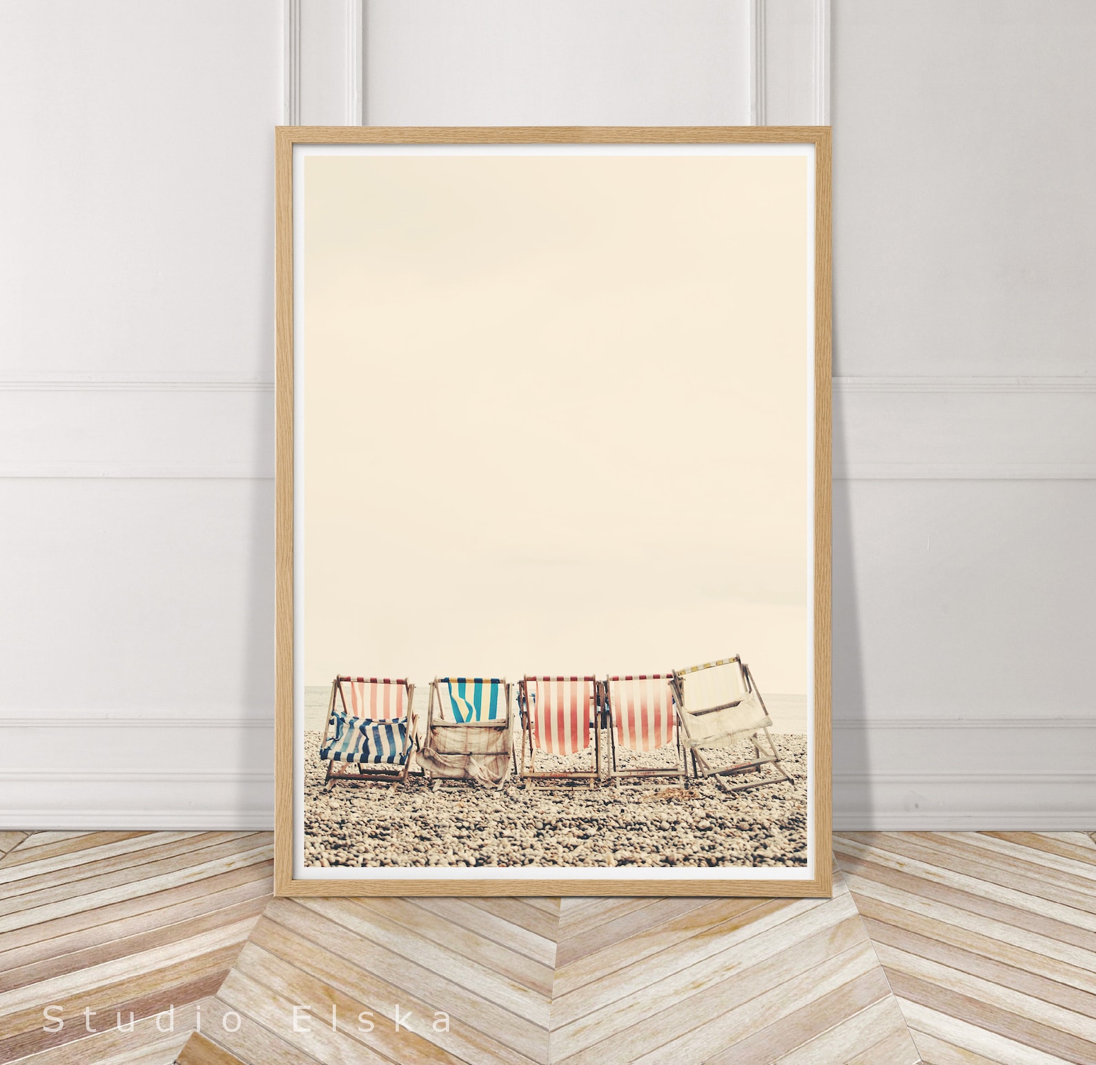 Retro Beach Chairs Printable Art, Retro Art Print, Retro Beach Chairs ...