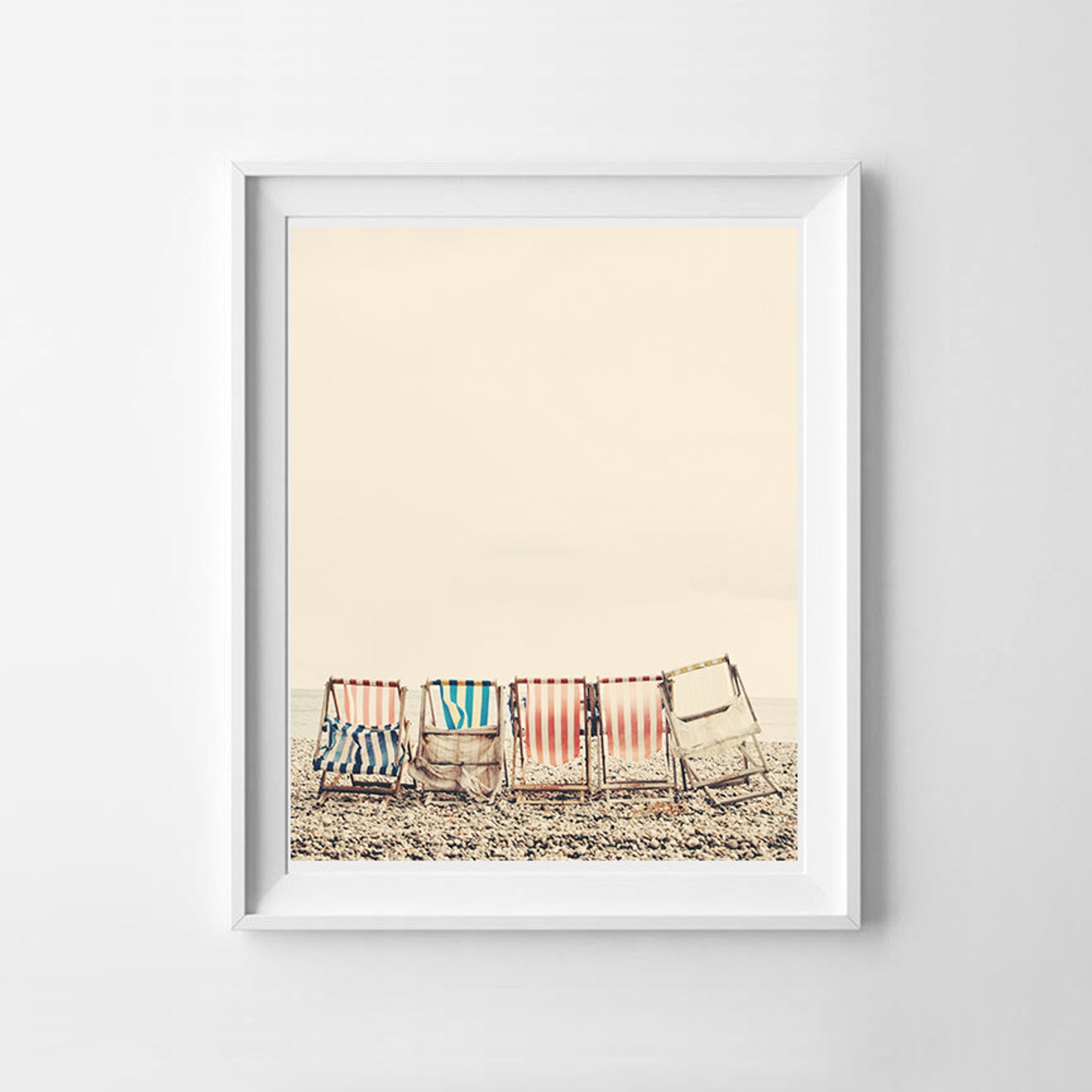 Retro Beach Chairs Printable Art, Retro Art Print, Retro Beach Chairs ...