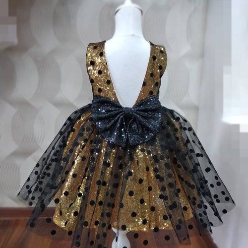 Girls Gold Sparkle Lace Party Dress Girls White Luxury Party - Etsy