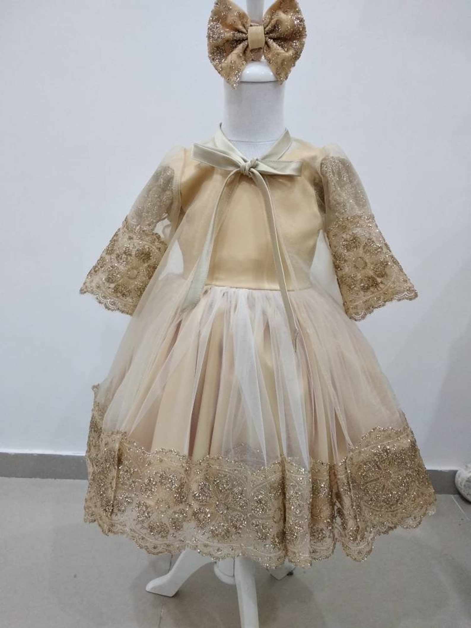 Girls Gold Cardigan Girls Champagne Organza Coat Girls - Etsy