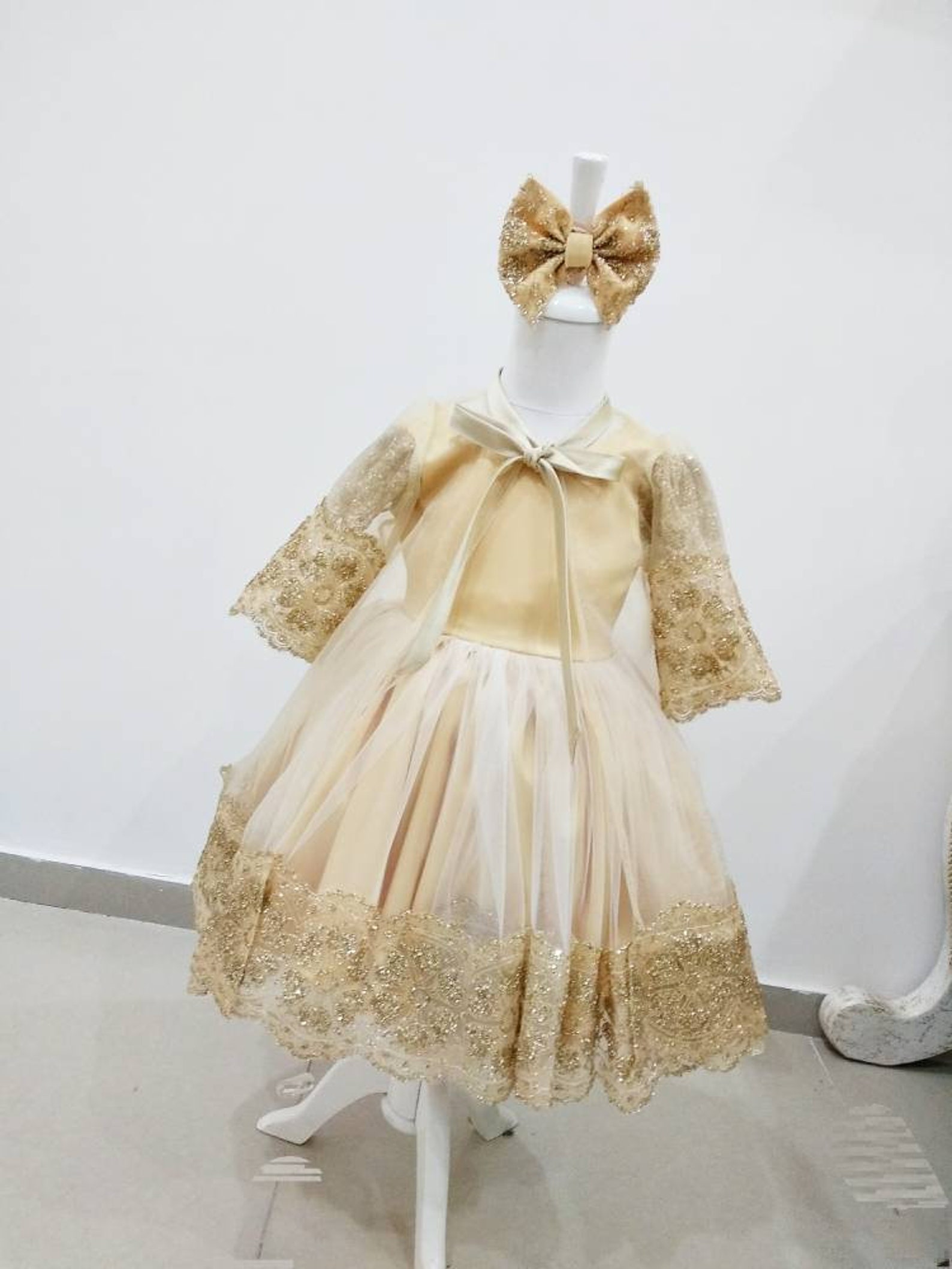 Girls Gold Cardigan Girls Champagne Organza Coat Girls - Etsy