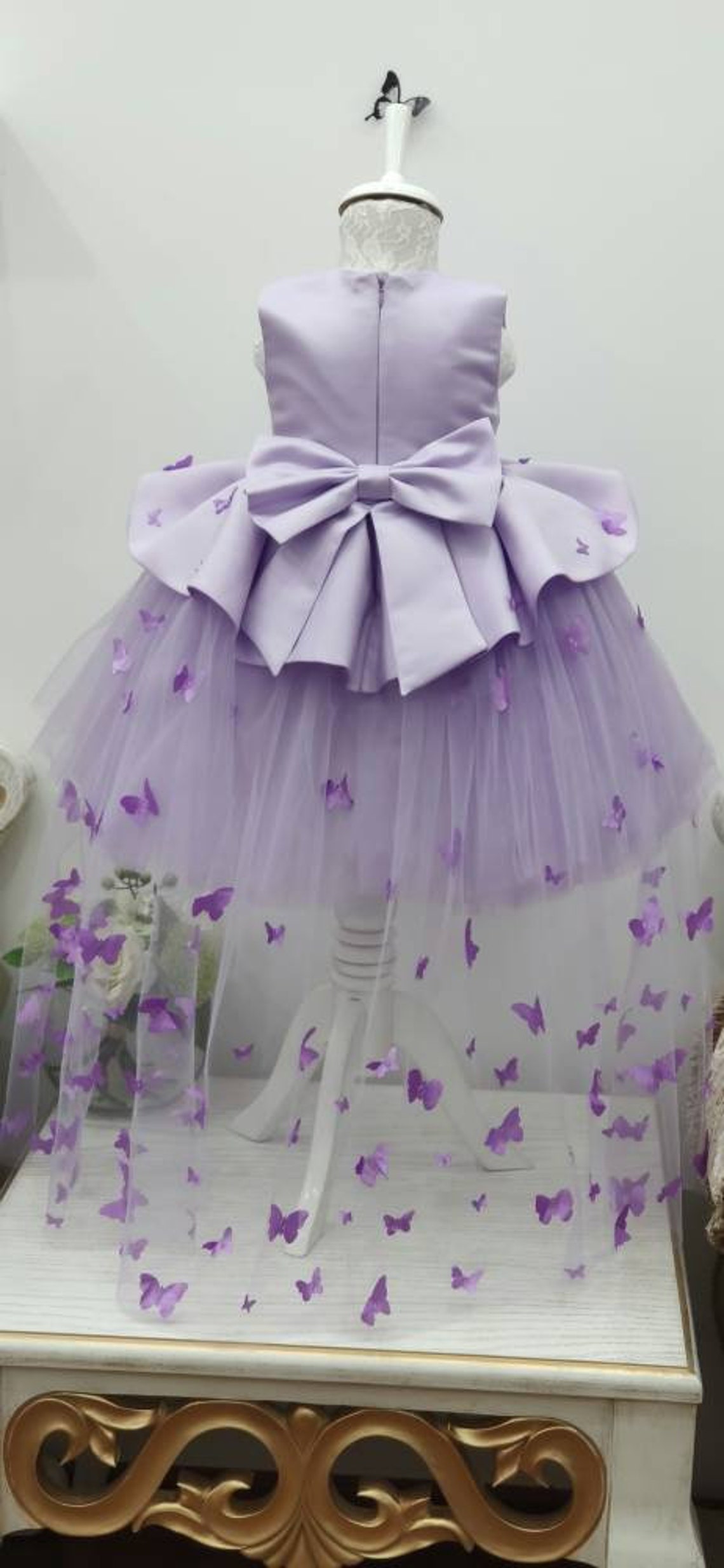 Girls Lilac Butterfly Party Dress Girls Tulle Party Dress - Etsy
