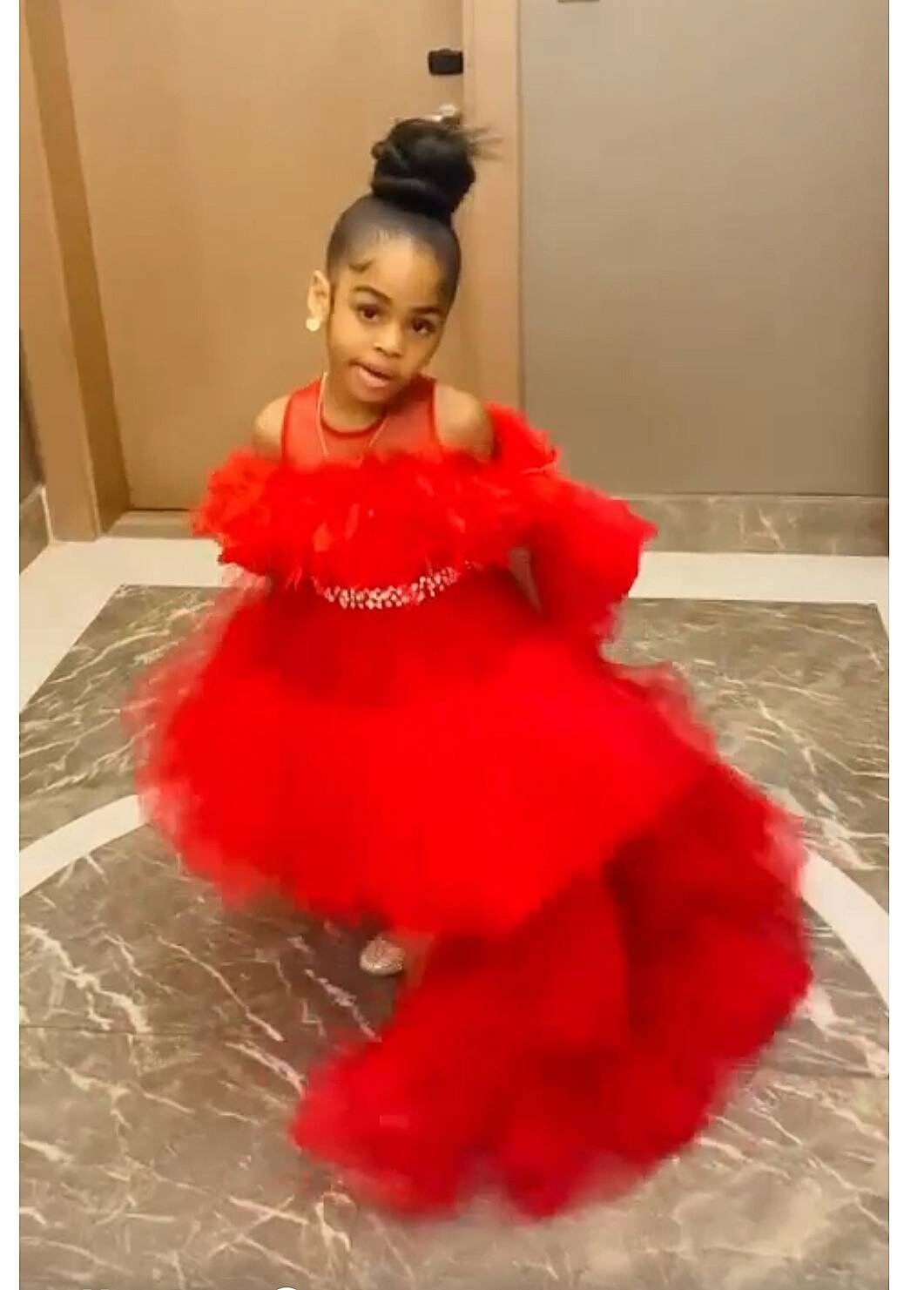 Flower Girl Red Tulle Dress Pageant Dress Girls Red Party - Etsy