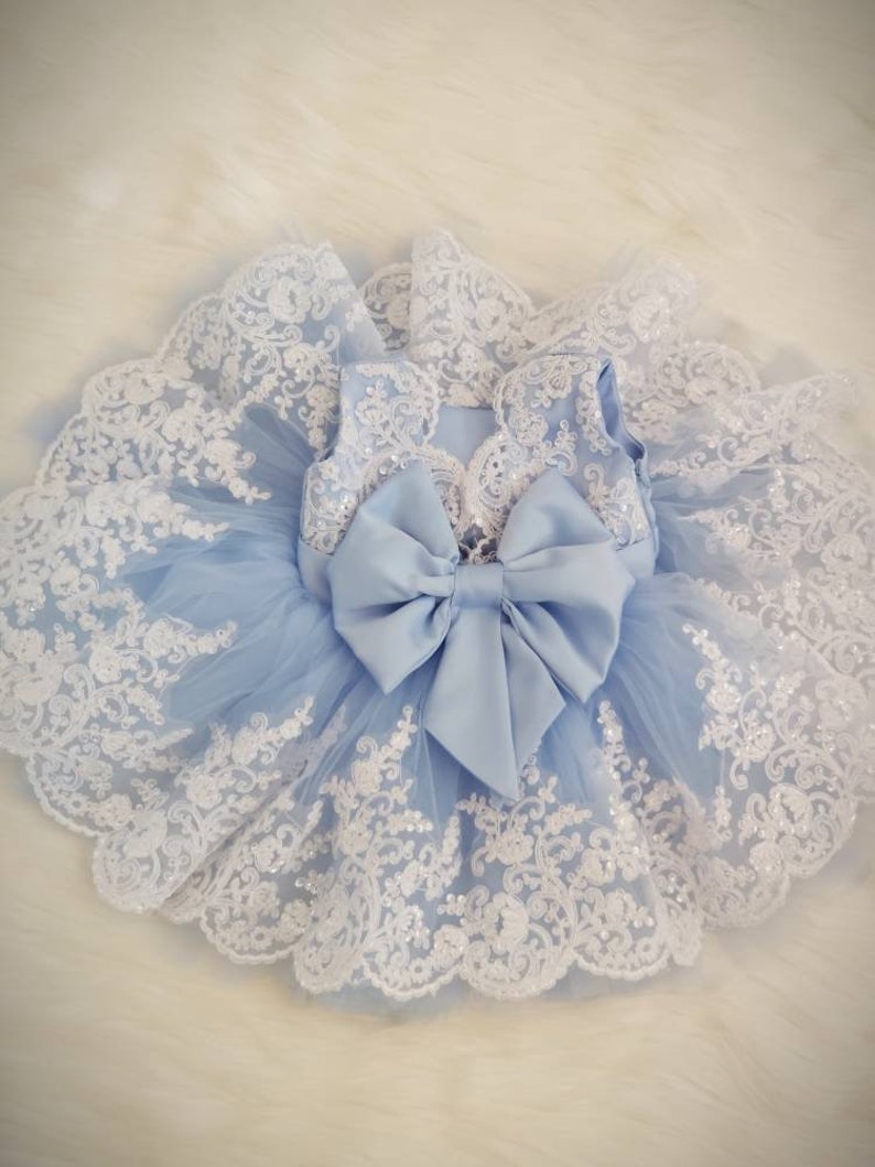 Girls baby blue lace tulle party dress sky blue party dress | Etsy