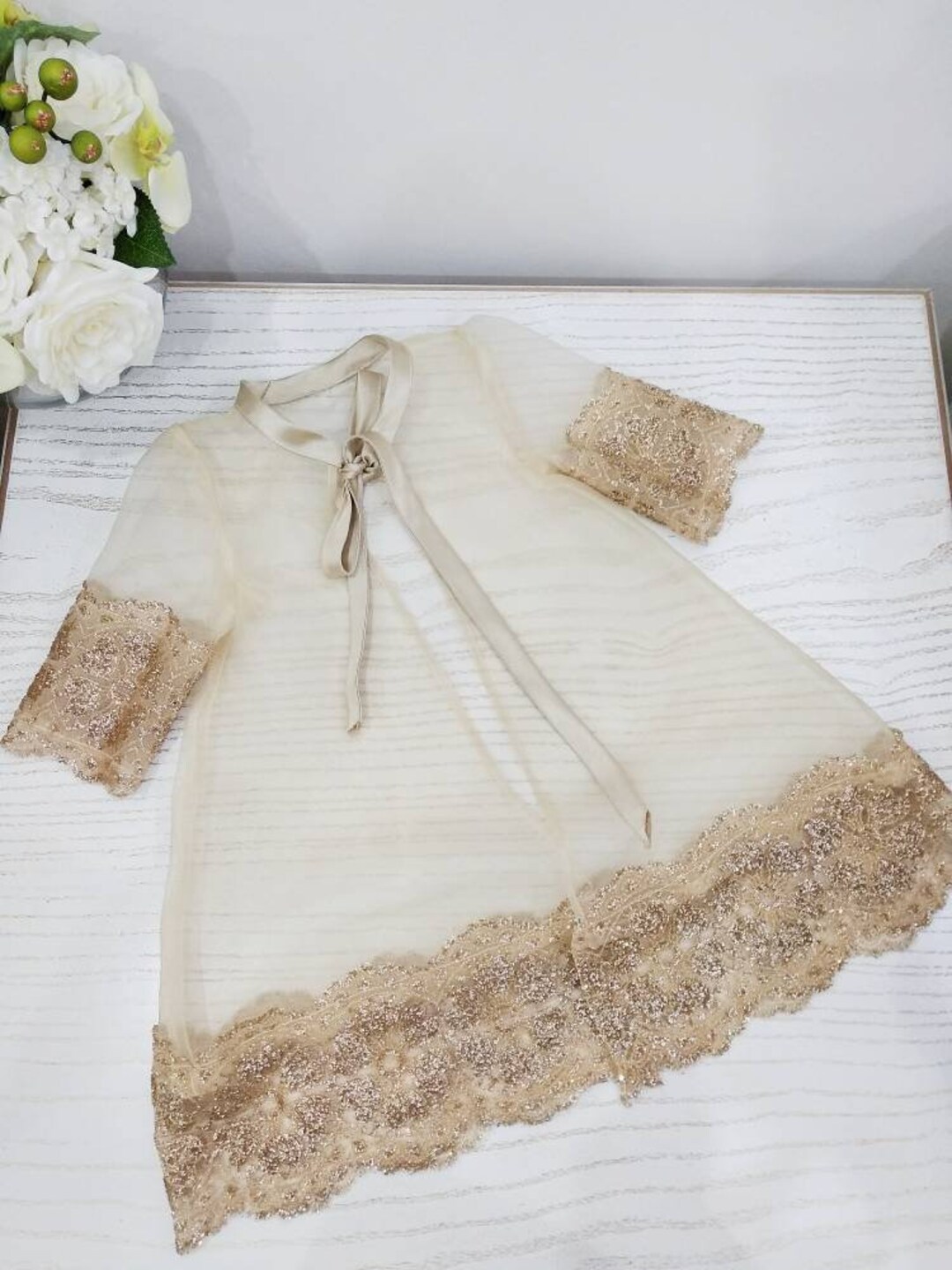 Girls Gold Cardigan, Girls Champagne Organza Coat, Girls Pageant Coat ...