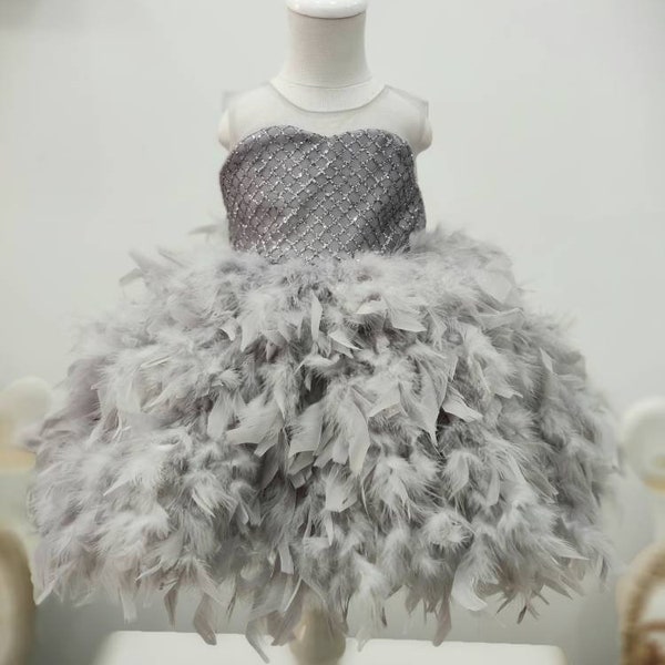 Girls Feather Dress - Etsy