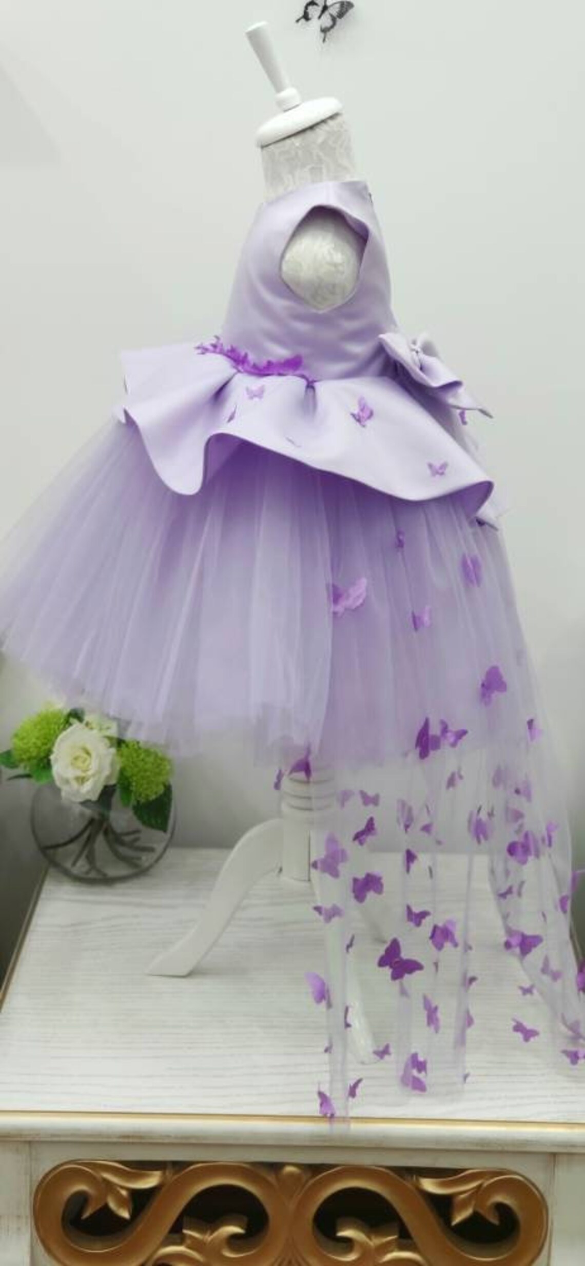 Girls Lilac Butterfly Party Dress Girls Tulle Party Dress - Etsy