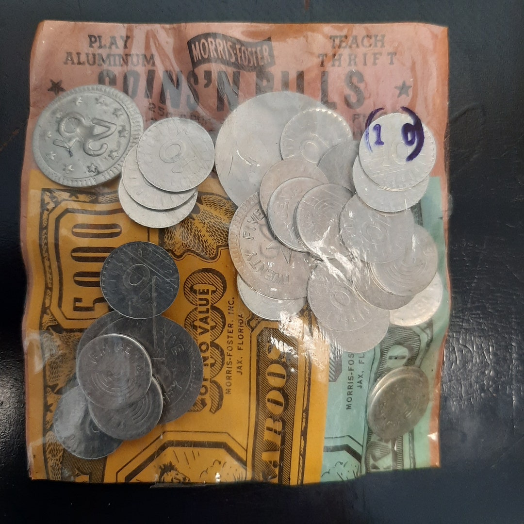 Vintage Morris-foster Coins'n Bill's, Play Aluminum Money, Teach Thrift ...
