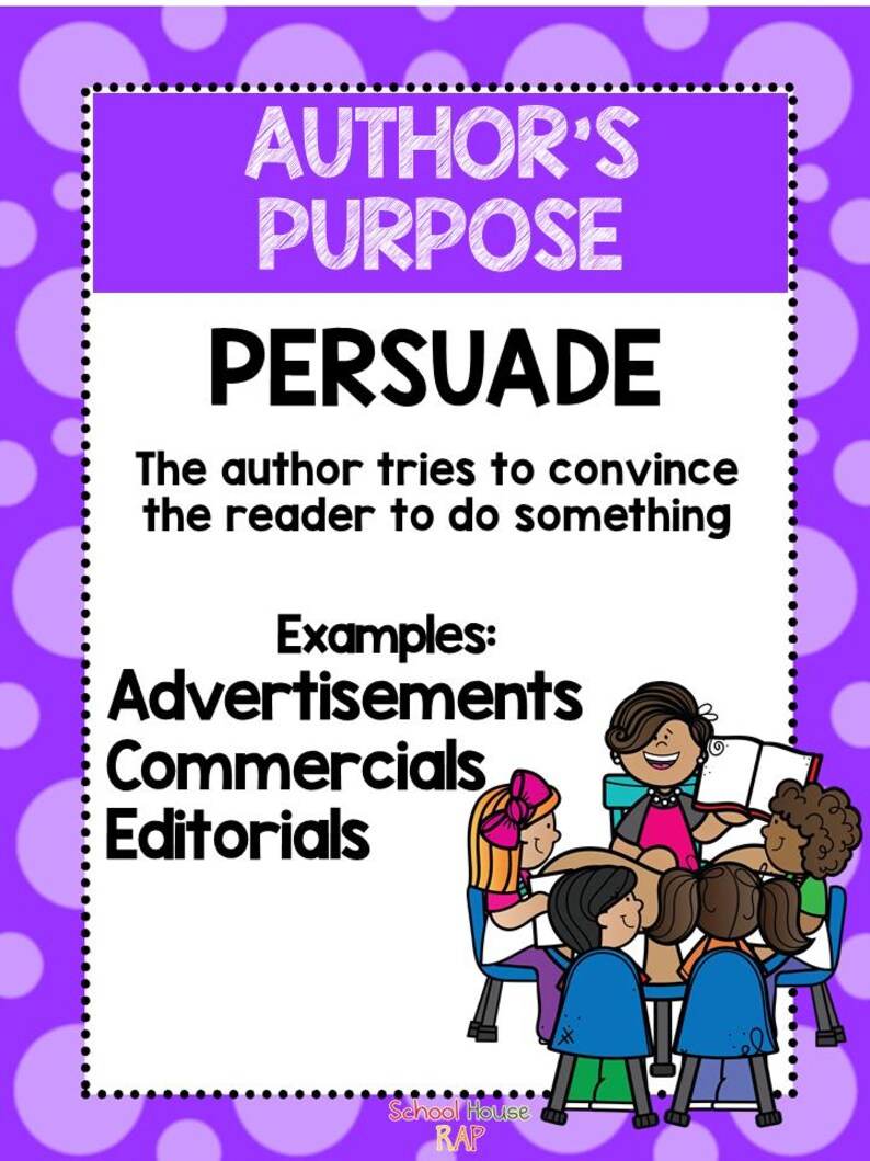 Buy Author’s Purpose Posters & Graphic Organizer | PIEED | Reading ...