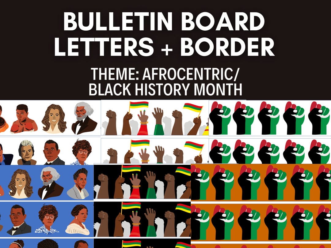 Afrocentric Black History Bulletin Board Border & Letters | Classroom ...