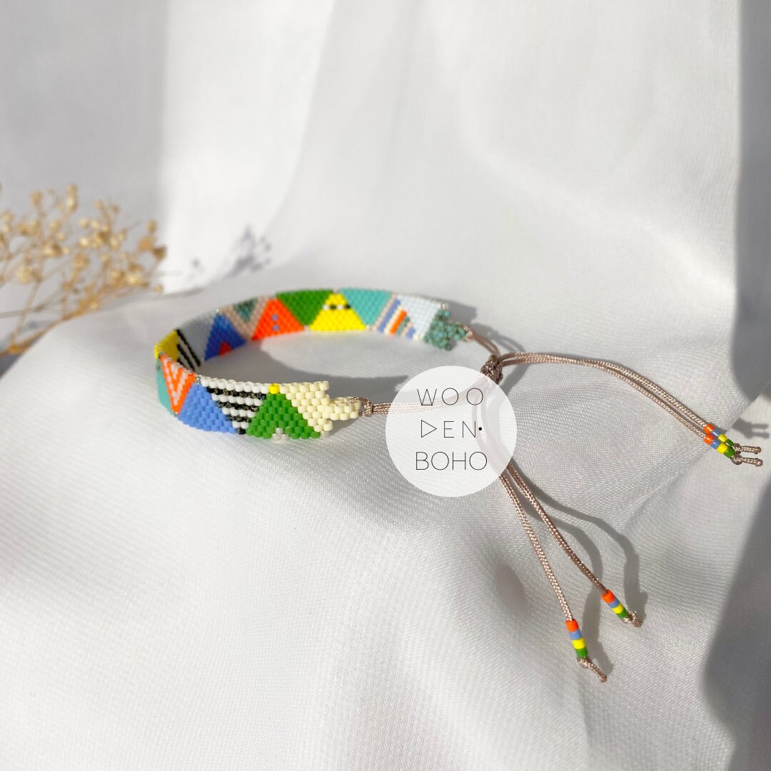 FLORIDA Colorful Handmade Beadwork Miyuki Bracelet, Delicate Elegant ...