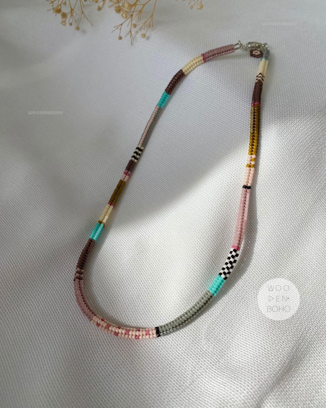 CARLA Purple, Pink and Gray Colors Handwoven Beaded Miyuki Necklace ...