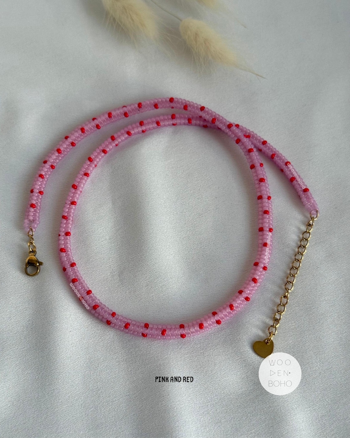BONNIE Handwoven Glass Beaded Necklace, Dotted Design Retro Necklace - Etsy