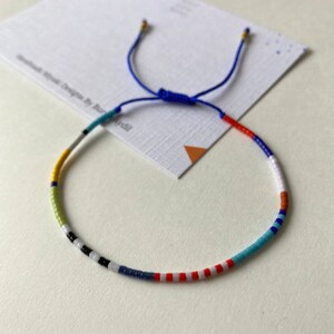 Neon Thread Beaded Bracelet, Single Strand Miyuki Bracelet, Mix Beaded ...