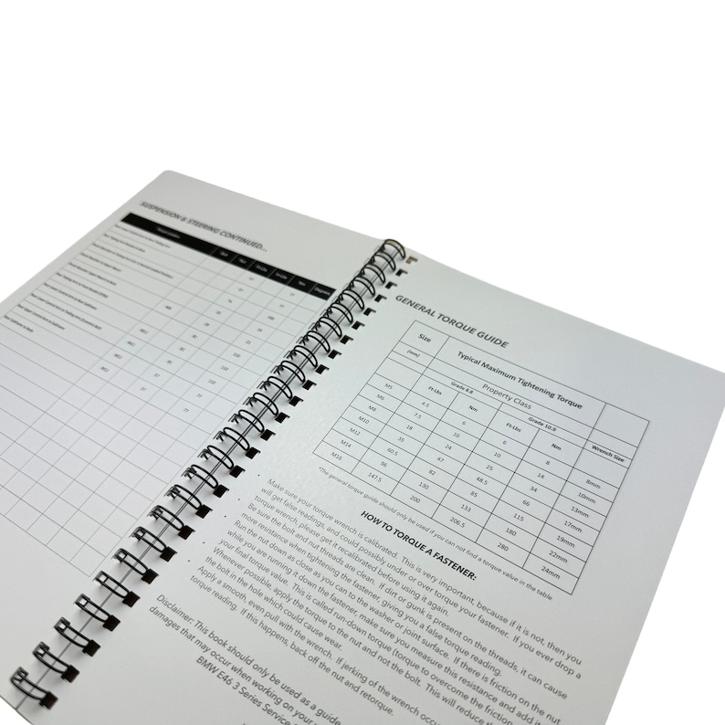 E46 Torque Guide Book BMW All Torque Values in One Easy to Read Book ...