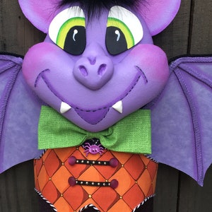 Boomerang the Bat Wreath Attachment, Bat Embellishment, Halloween Bat ...