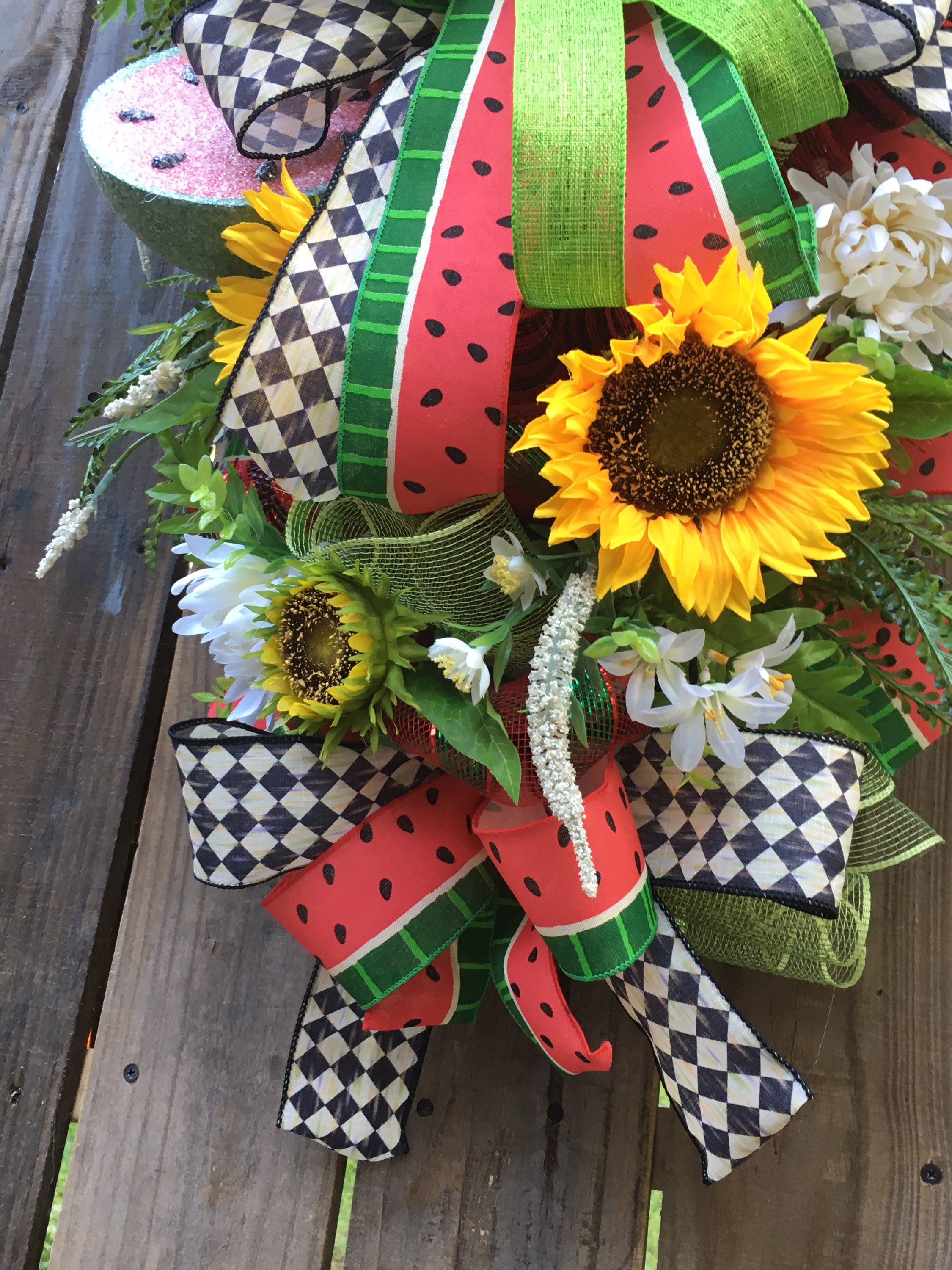 Watermelon Swag , Sunflower Swag , Summer Swag , Watermelon wreath ...