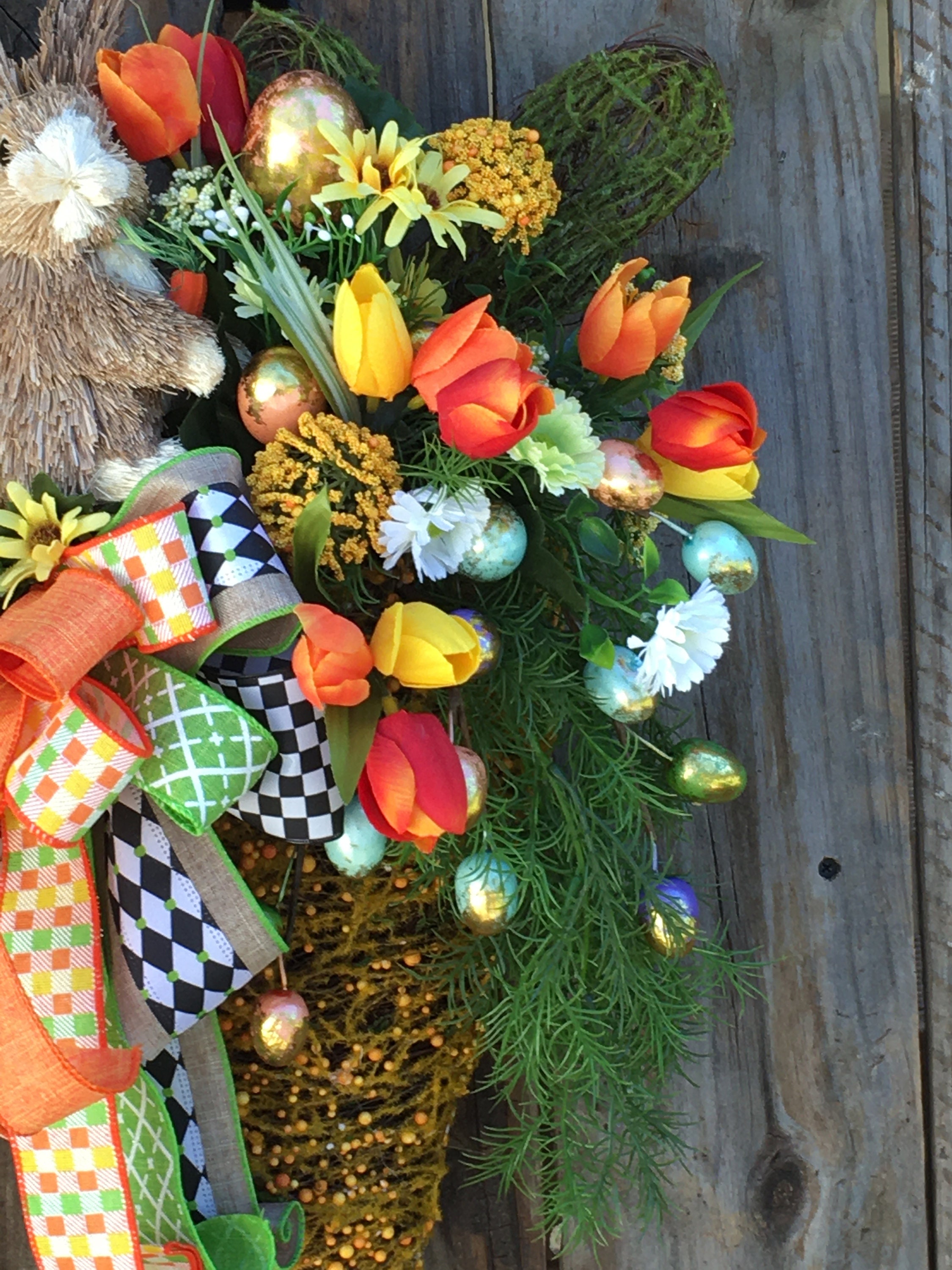 Carrot Wreath, Tulip Wreath ,Bunny Wreath, Spring Wreath , Easter ...