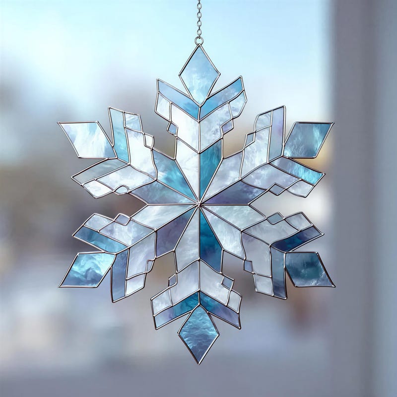 Snowflake Suncatcher - Etsy