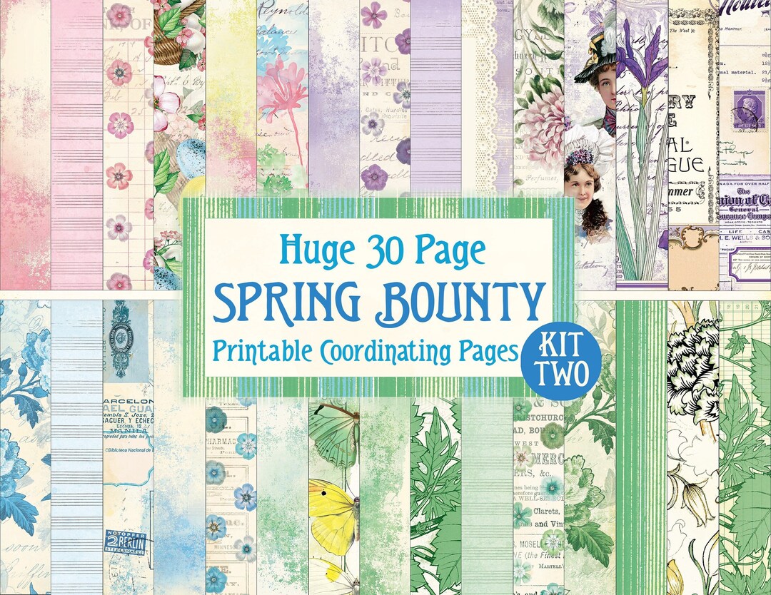 Huge Spring Bounty Kit 2, Spring Coordinating Pages 1 Digital, Spring ...