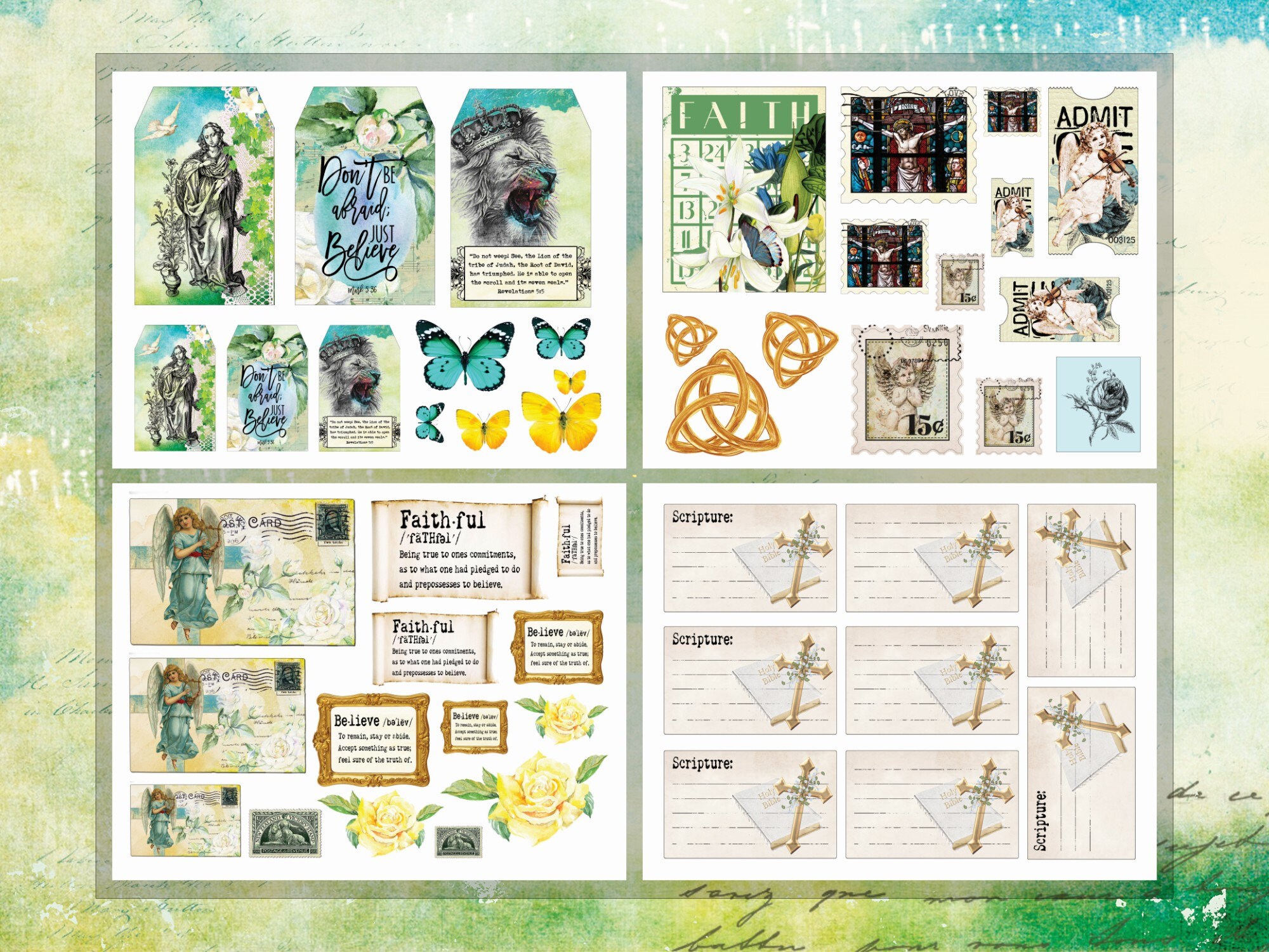 HUGE 200 Piece Faith Digital Kit Printable Download - Etsy Canada