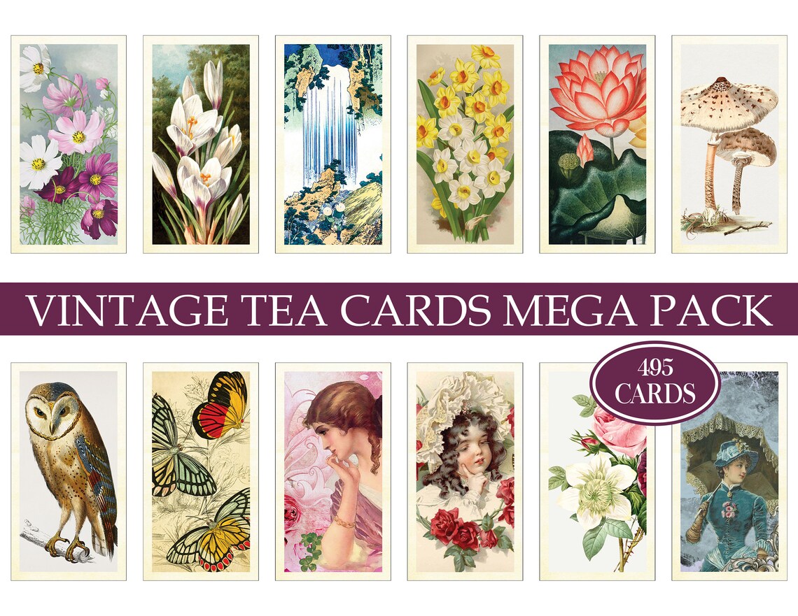 Tea Cards MEGA PACK Faux Tea Cards Digital Tea Cards - Etsy