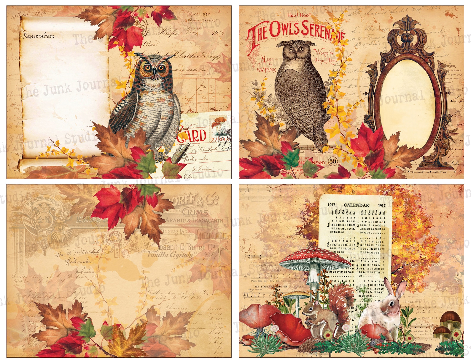 Huge Fall Junk Journal Kit Fall Bounty Journal Pages Autumn - Etsy