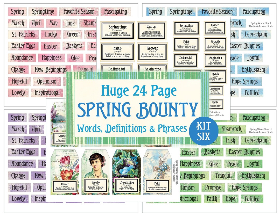 Huge Spring Bounty Kit 6, Spring Words, Definitions and Phrases Digital ...