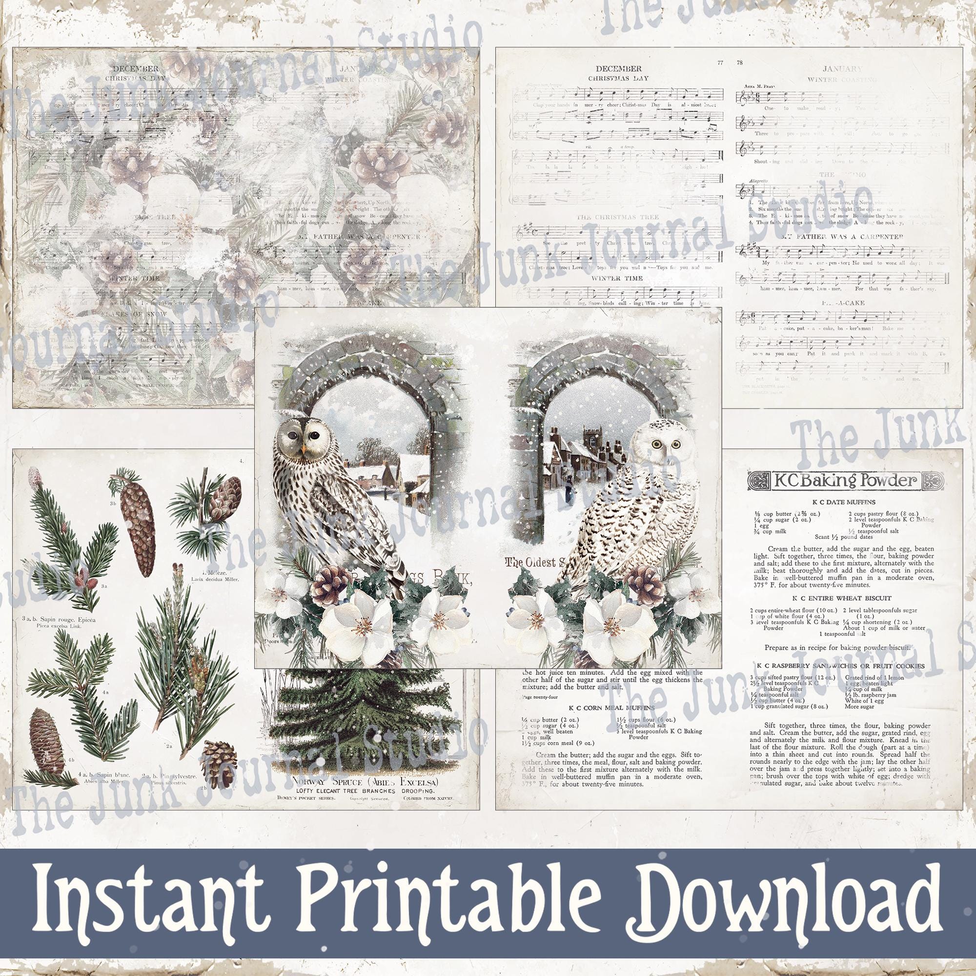 Huge Winter Junk Journal Kit 2, Winter Bounty Kit 2 Coordinating Pages ...