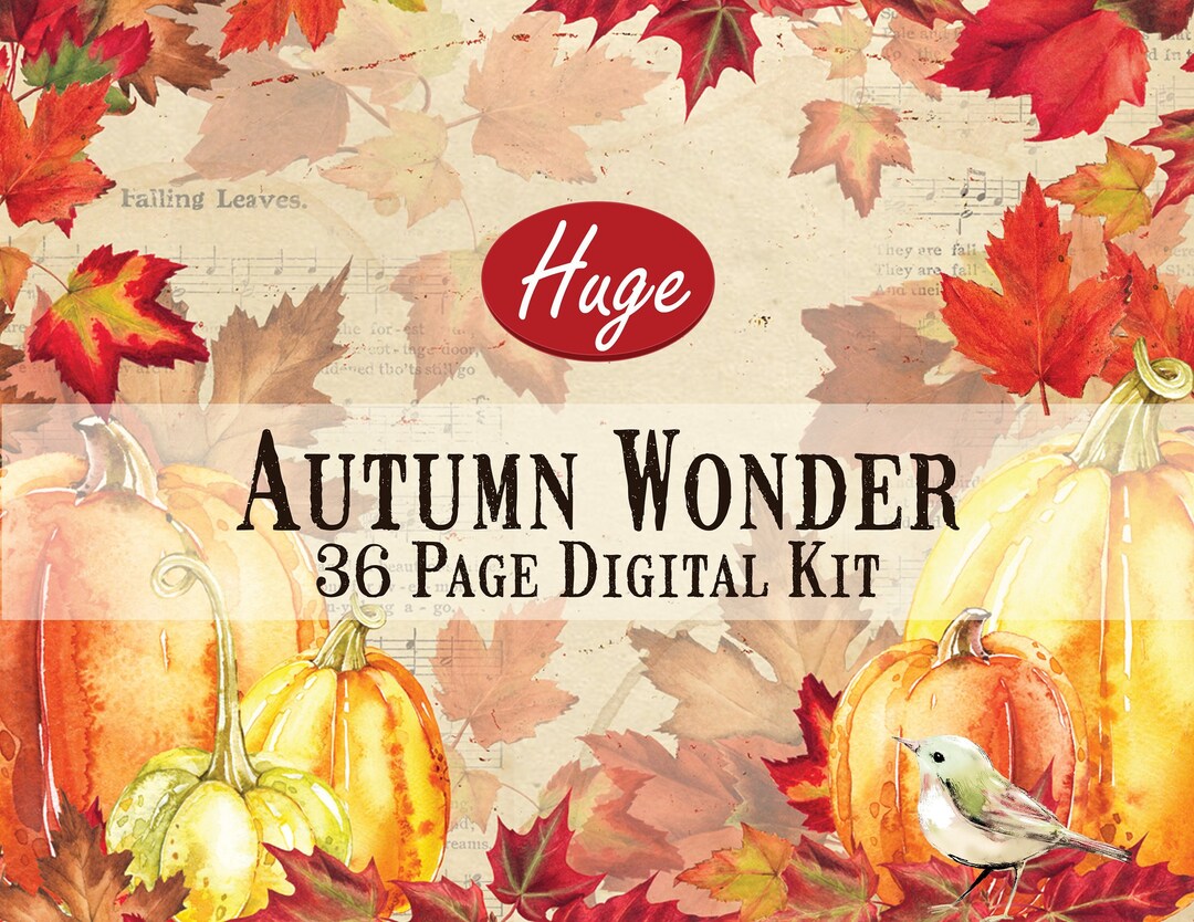HUGE 36 Page Autumn Wonder Fall Printable Digital Journal Kit, Digital ...