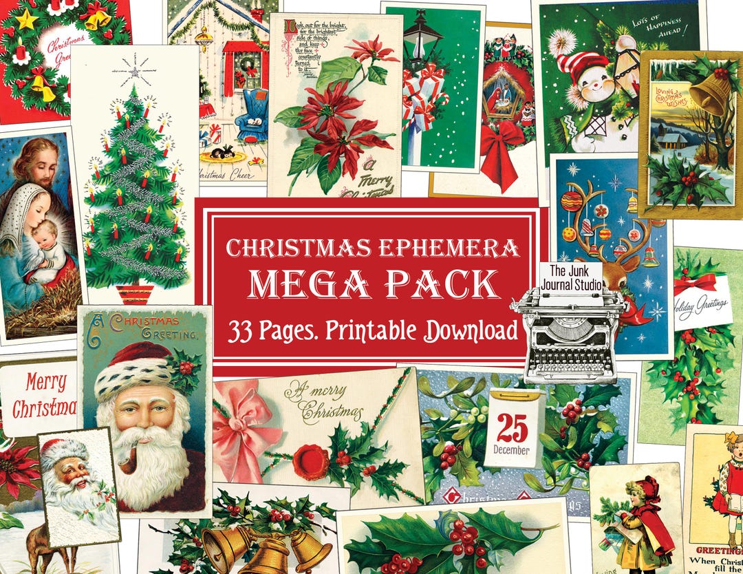 Huge Christmas Ephemera Mega Pack, Christmas Ephemera Digital ...