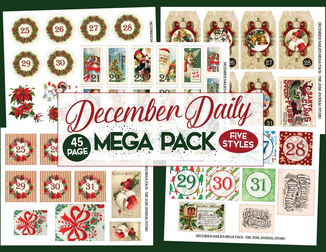 December Daily Mega Pack, December Daily Digital, Christmas Digital Kit ...