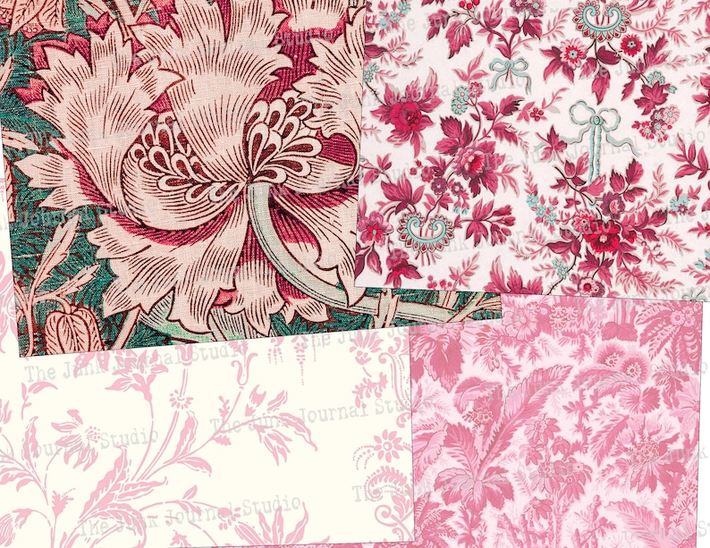 30 Page William Morris Digital Set 3 Pink Vintage Patterns - Etsy