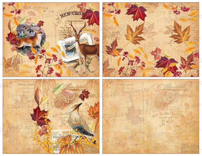 Huge Fall Junk Journal Kit Fall Bounty Journal Pages Autumn - Etsy