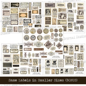 Vintage Labels Volume 2 Digital, Distressed Numbers, Labels, Ephemera ...