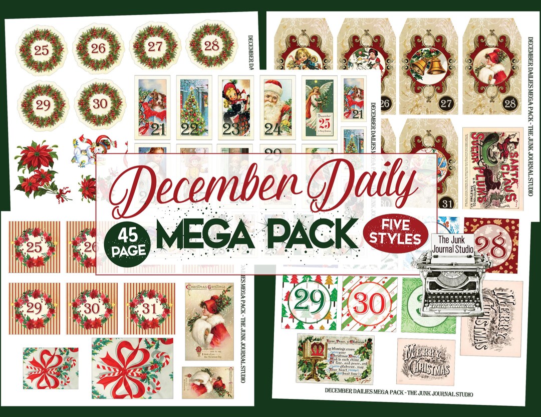 December Daily Mega Pack, December Daily Digital, Christmas Digital Kit ...