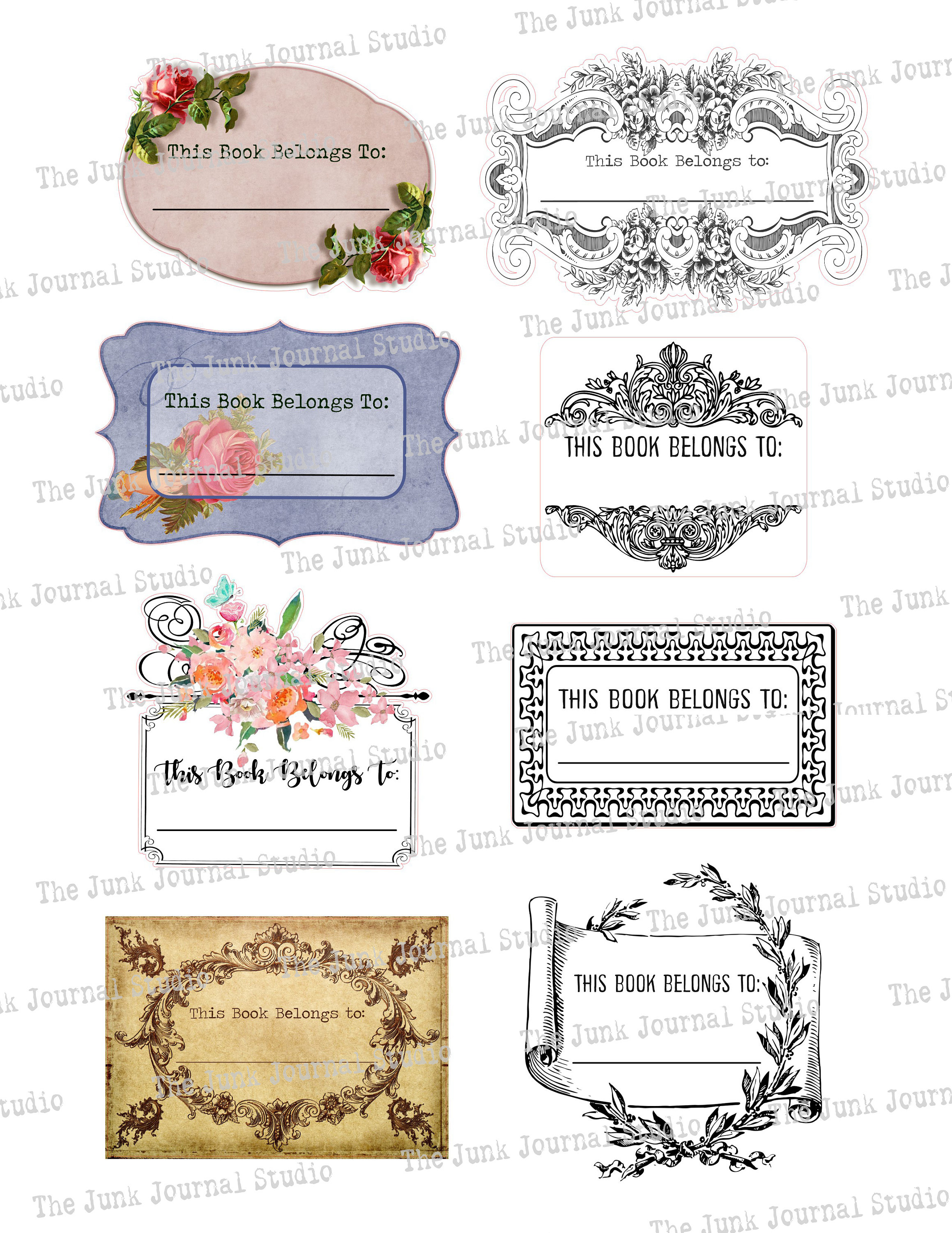 17 This Book Belongs to Labels Journal Embellishments - Etsy Canada