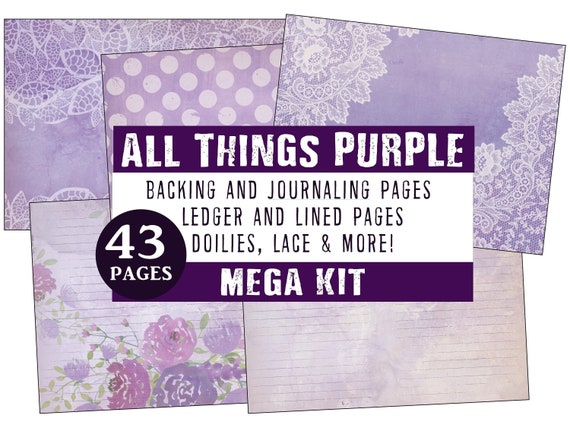 43 Page Purple Mega Pack Digital Purple Backing and Journal - Etsy