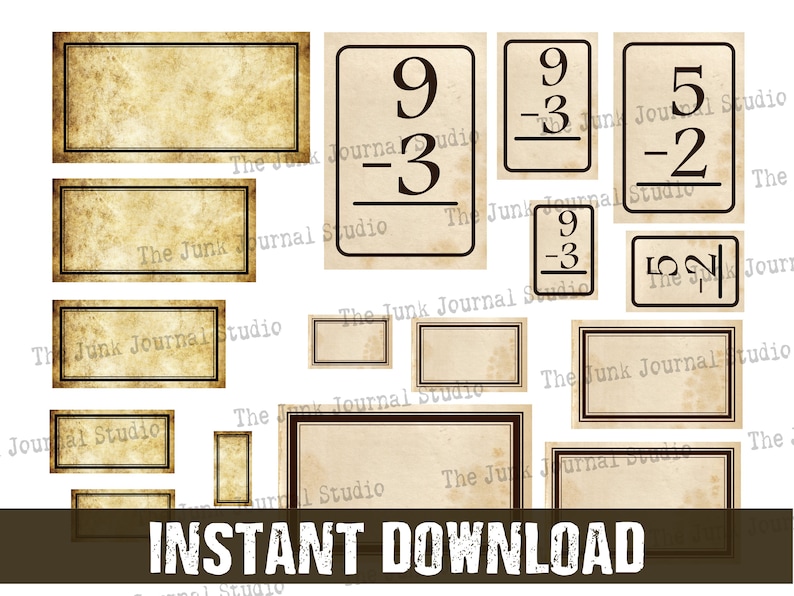 Distressed Numbers Labels Tickets Tags Flashcards - Etsy