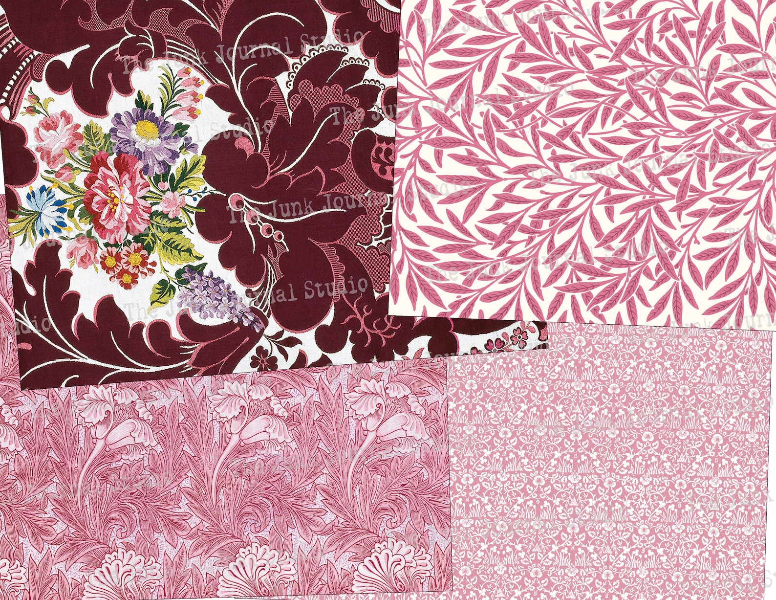 30 Page William Morris Digital Set 3 Pink Vintage Patterns - Etsy
