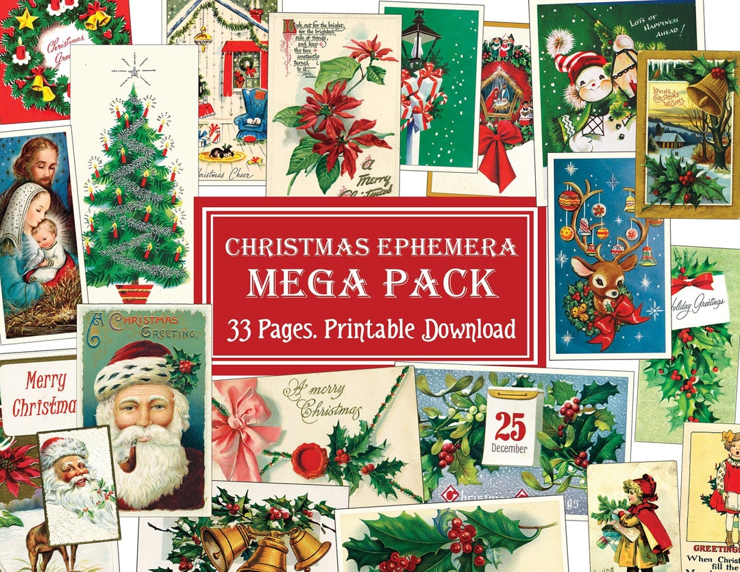 Huge Christmas Ephemera Mega Pack, Christmas Ephemera Digital ...