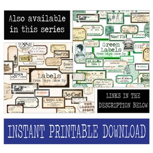 Blue Vintage Labels Digital Distressed Numbers Blue Labels - Etsy Canada