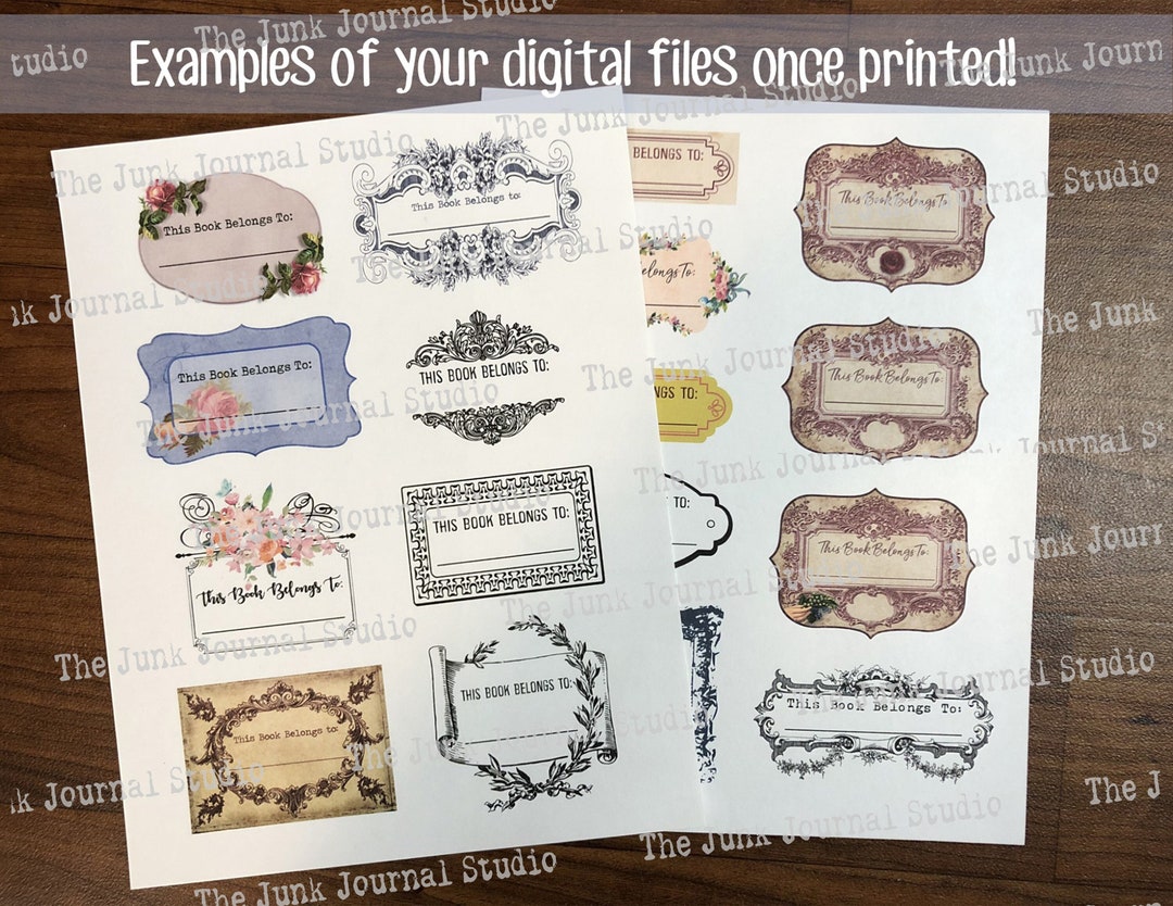 17 This Book Belongs to Labels! Journal Embellishments, Digital ...